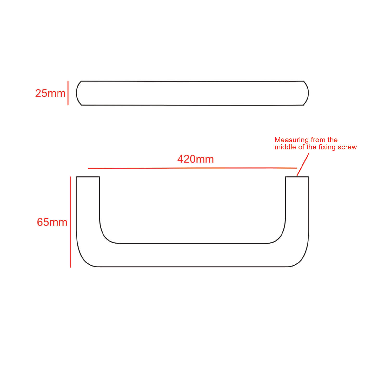 Bolt Through Stainless Steel D Handle | lathamshardware.co.uk