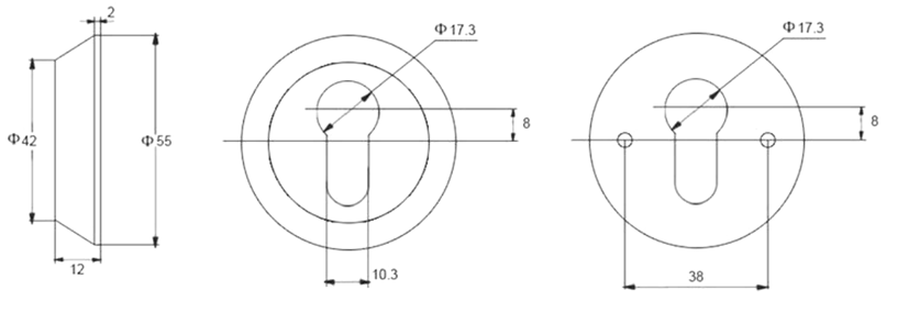 Security Anti Ligature Euro Cylinder Escutcheons | lathamshardware.co.uk