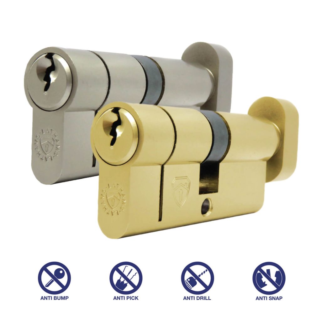 Half Thumb Turn Euro Cylinder (No Keys) | lathamshardware.co.uk