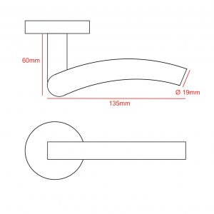 Stainless Steel #304 Inward Curve Door Handle | lathamshardware.co.uk