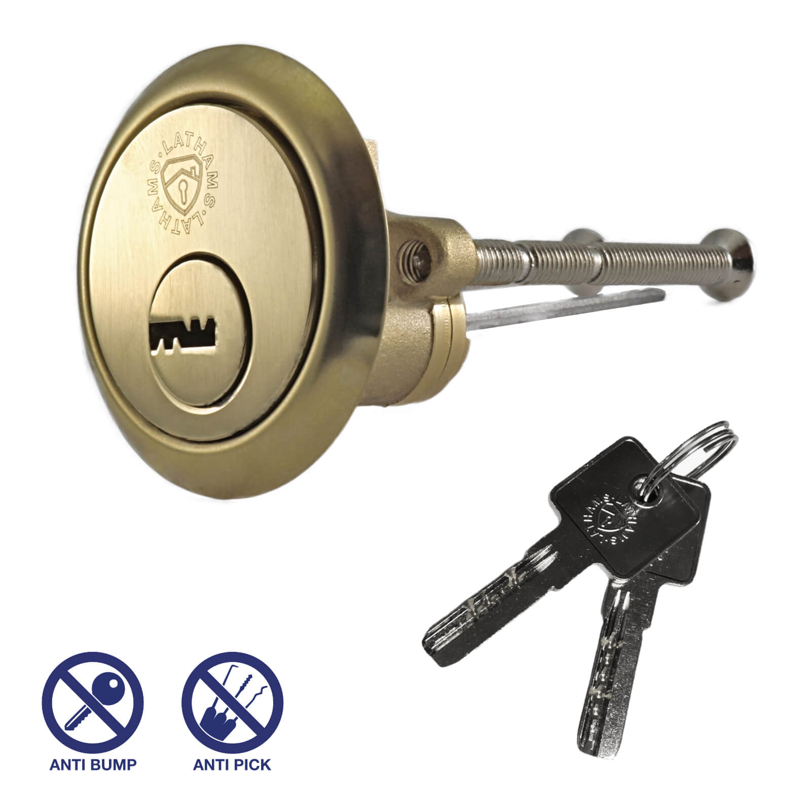 Security Rim Cylinder Door Lock | lathamshardware.co.uk