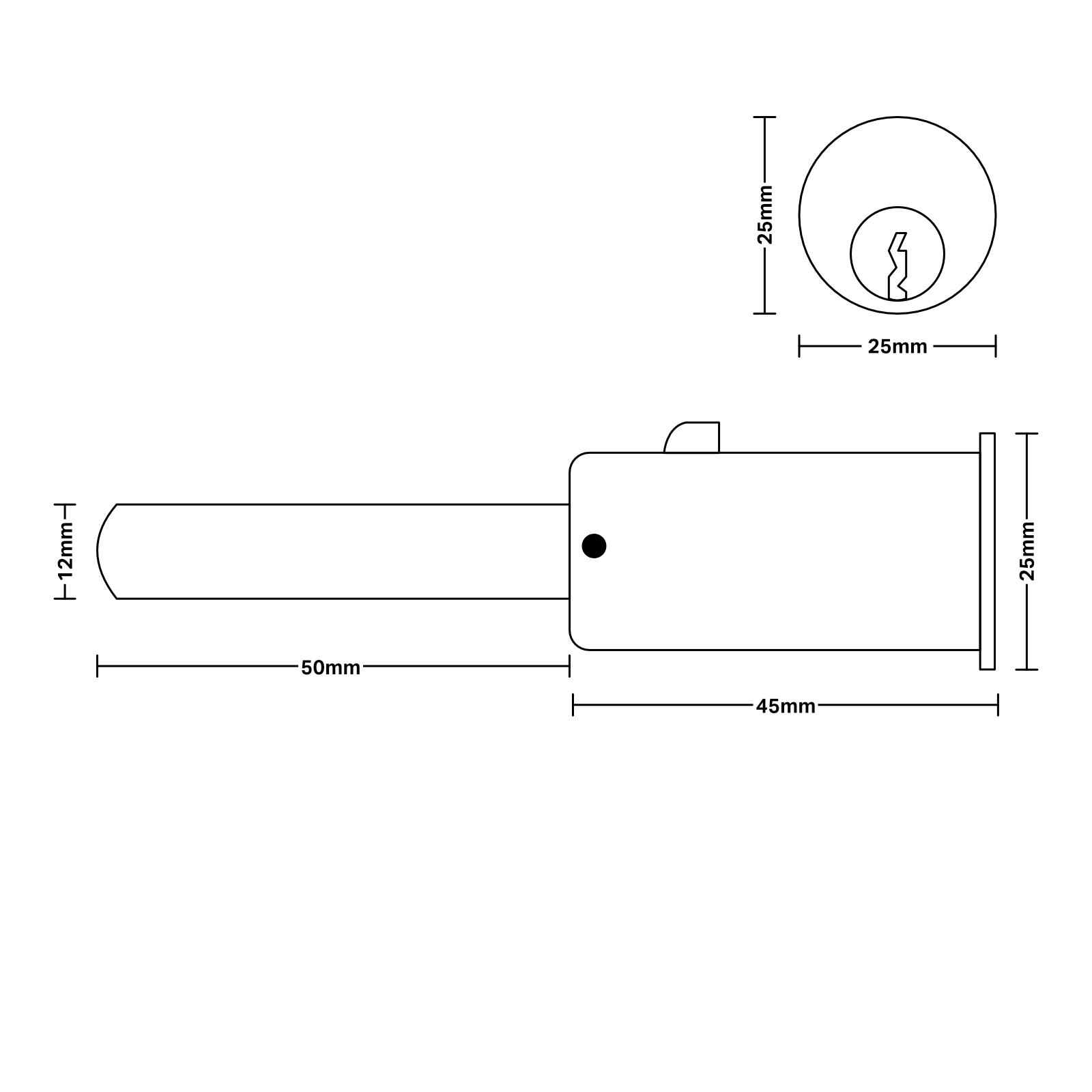 Round Face Shutter Bullet Lock | Latham's Hardware