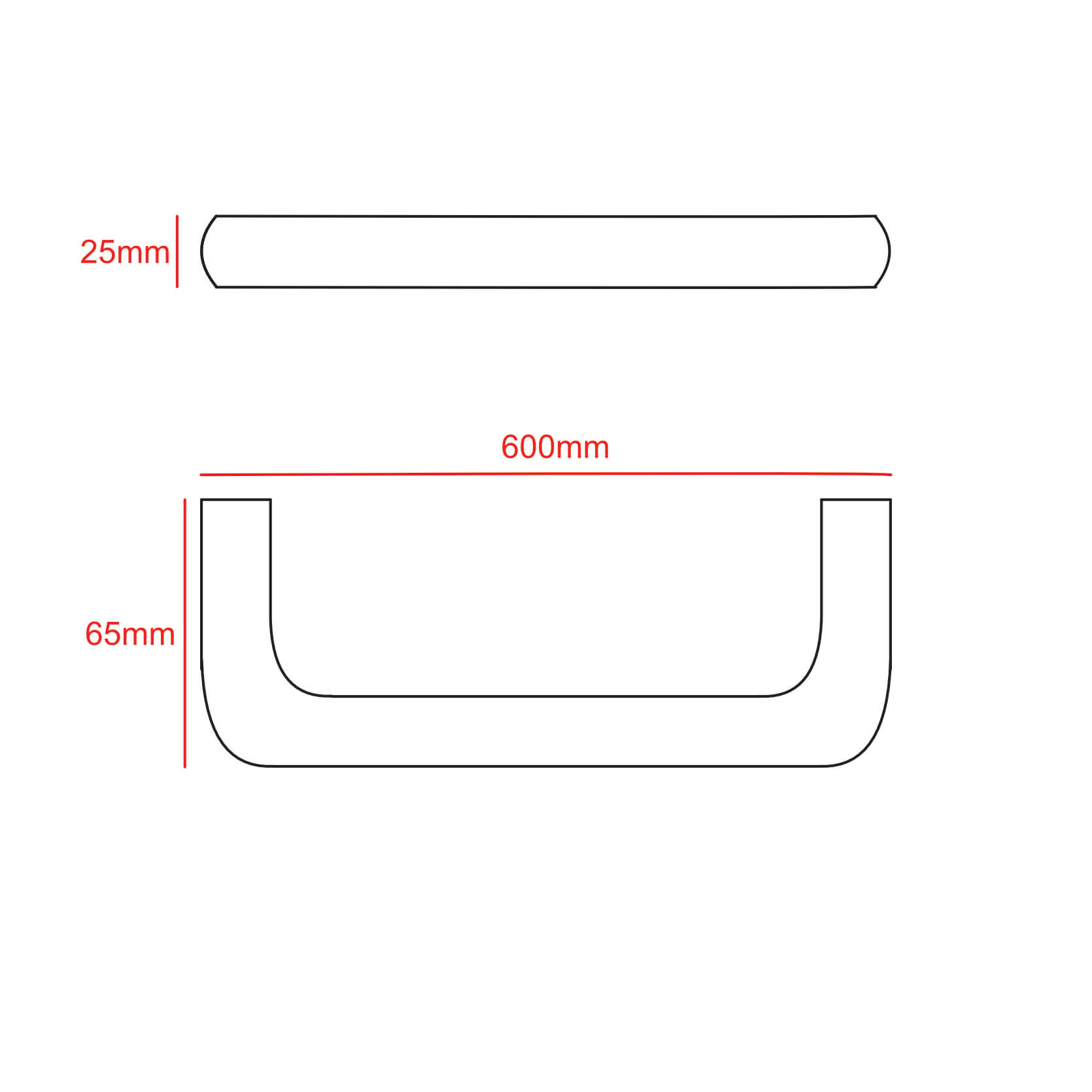 Bolt Through Stainless Steel D Handle | lathamshardware.co.uk