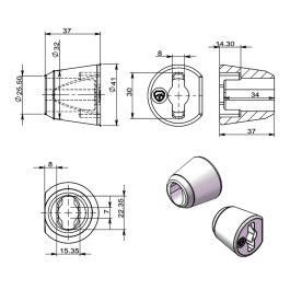 Oval Roller Shutter Lock Kit - Slim | Latham's Hardware